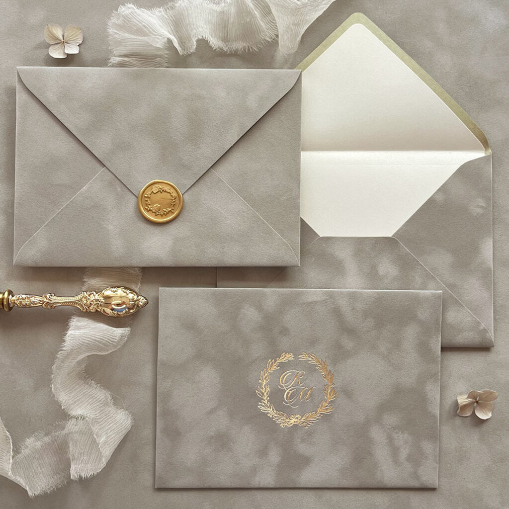Velvet Envelopes - Suede Personalised Wedding Envelopes NYC